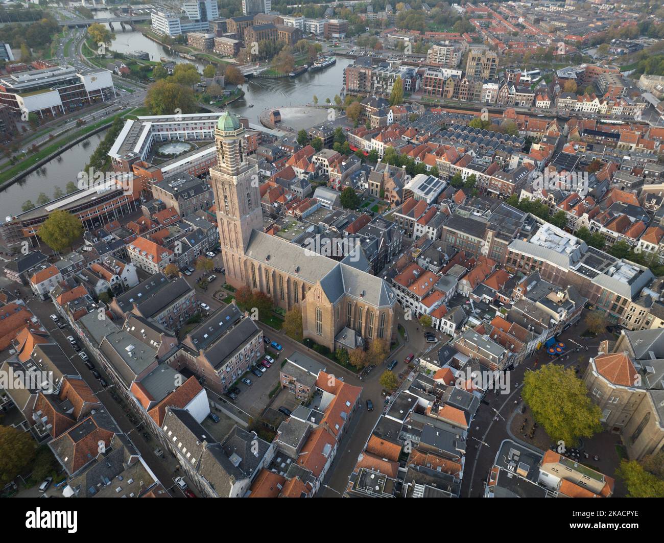 The Peperbus or Onze Lieve Vrouwetoren with Onze Lieve Vrouwebasiliek ...