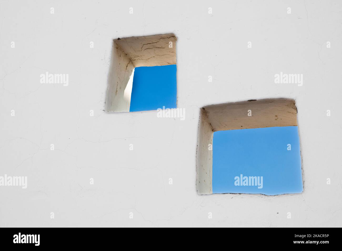 window with sky at wall in harmony Stock Photo - Alamy