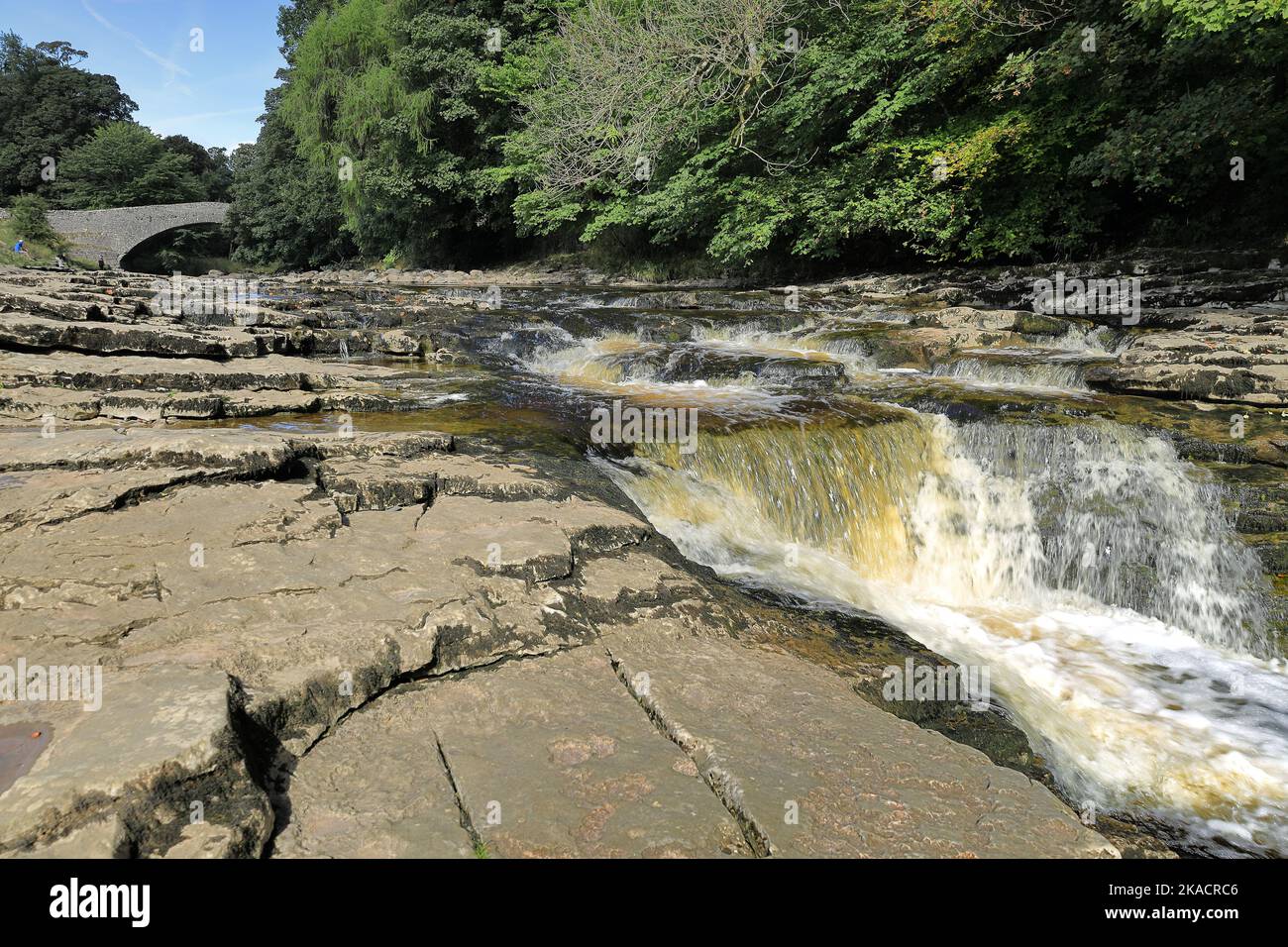 River Ribble, North Yorkshire, England, UK - Stainforth Force waterfall ...