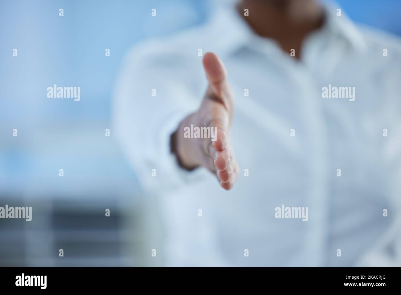 Business, hands and gesture for handshake, deal or agreement for ...