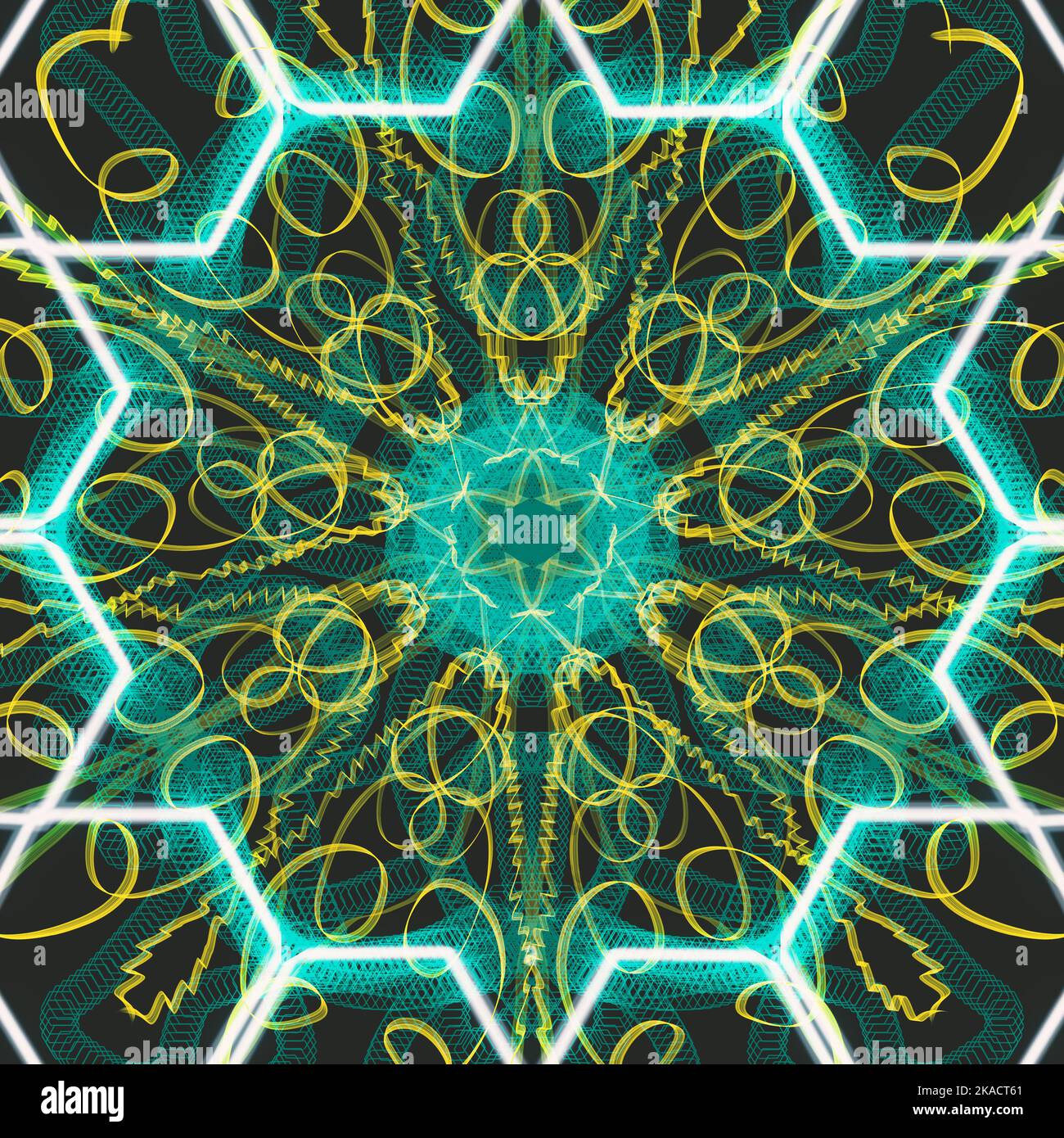 Green colored abstract mandala background Stock Photo - Alamy