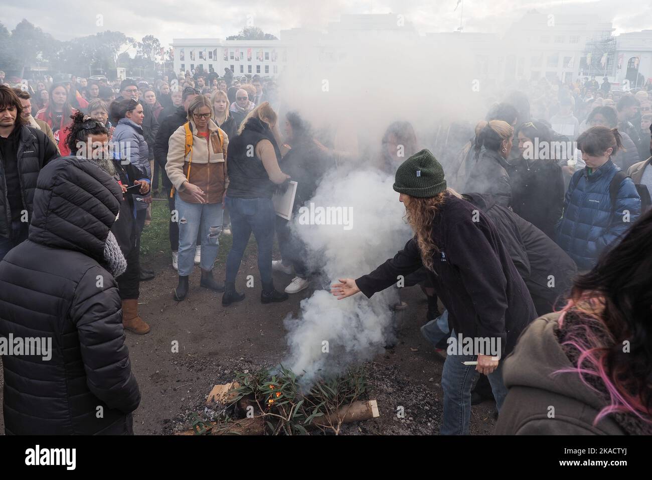 Canberra, Australia, 02/11/2022, Hundreds of people gathered at the ...