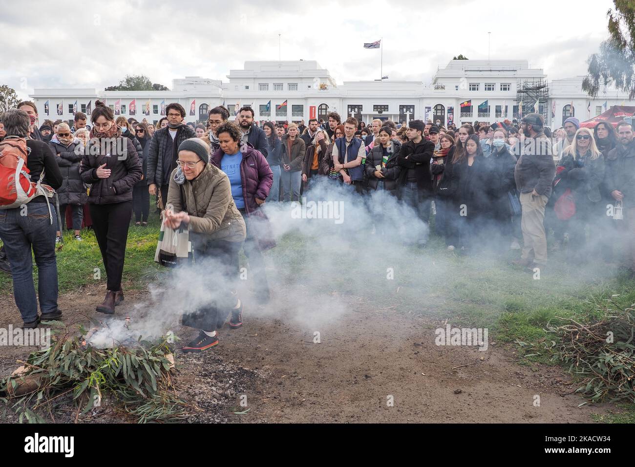Canberra, Australia, 02/11/2022, Hundreds of people gathered at the ...