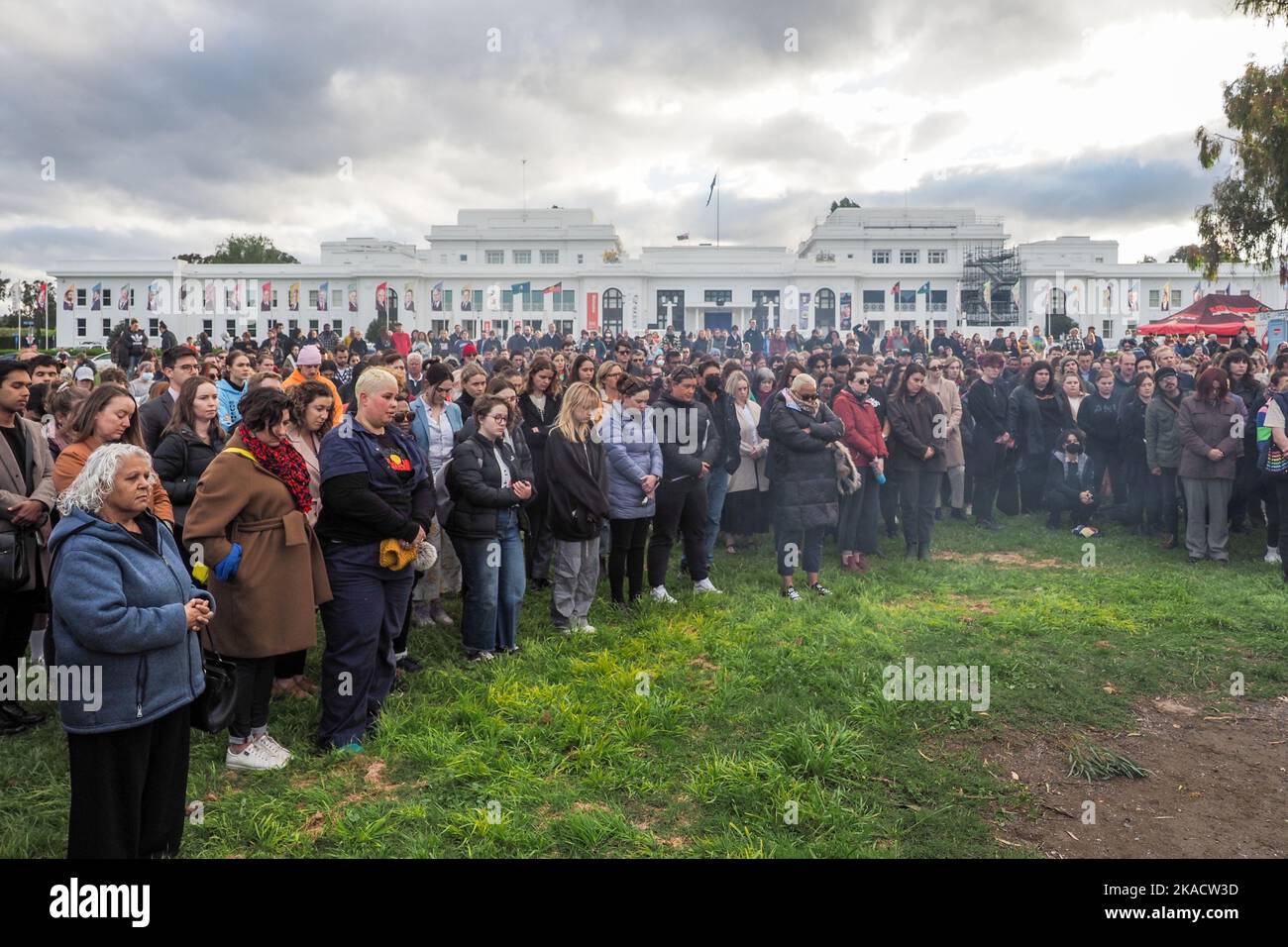Canberra, Australia, 02/11/2022, Hundreds of people gathered at the ...