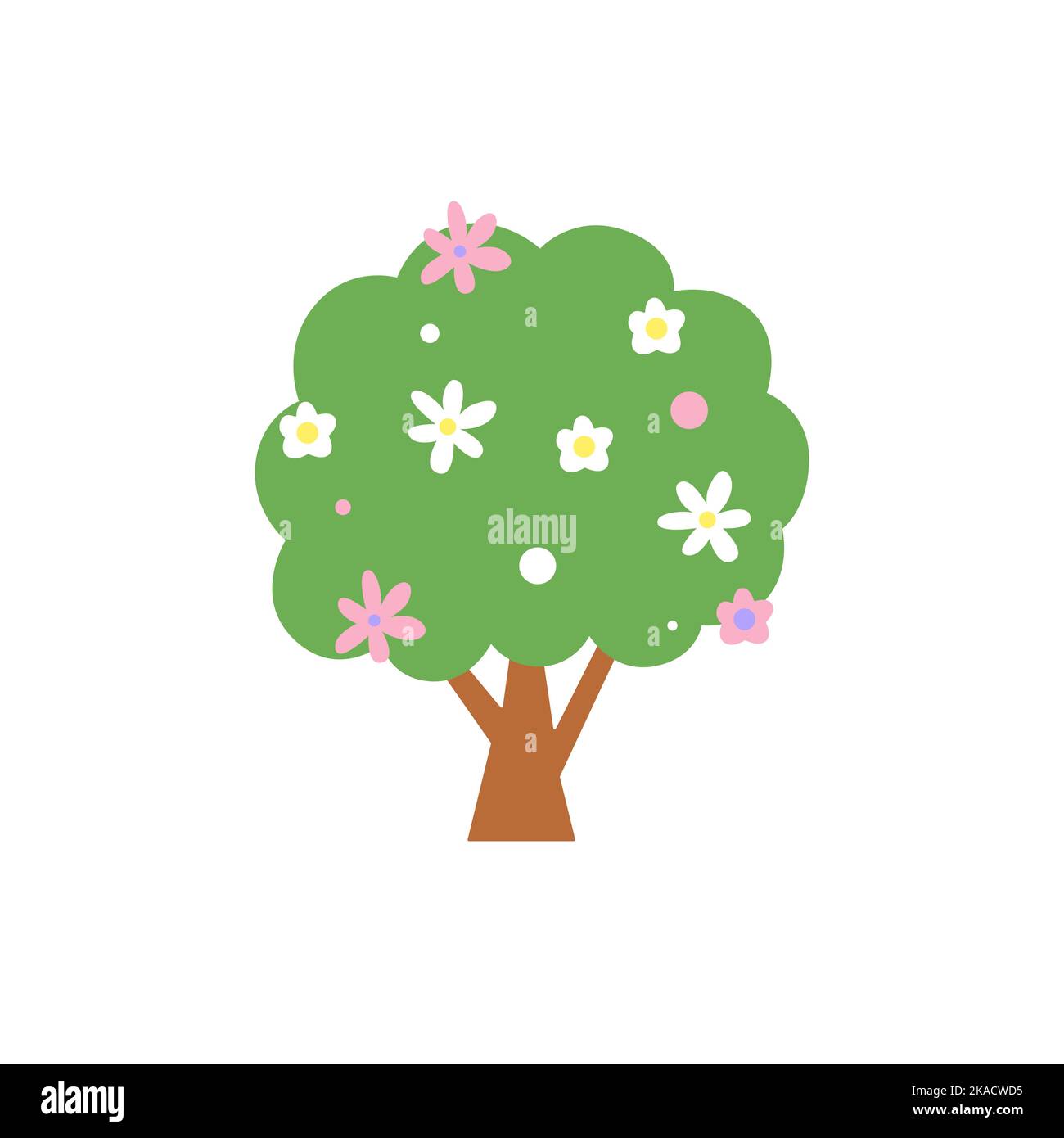 Spring kid flower tree Stock Vector Images - Alamy