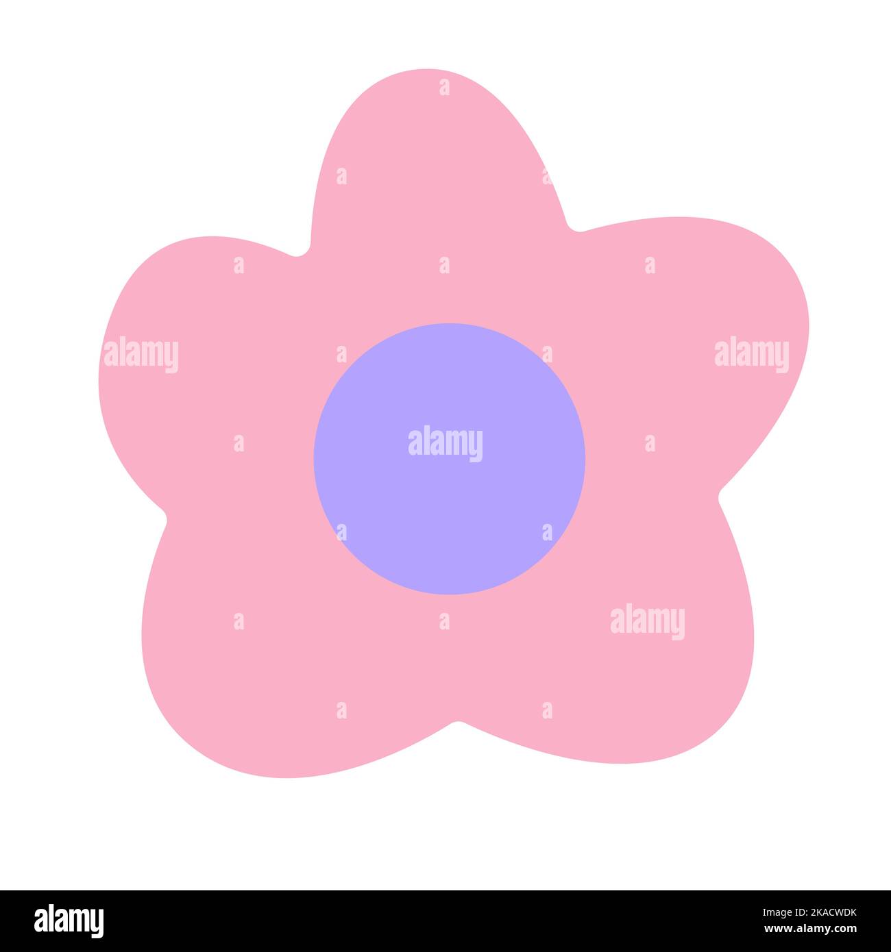 Simple color flower. Vector illustration in hand drawn style Stock ...
