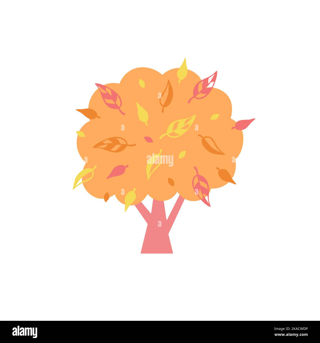 Vector illustration in pastel colors. Autumn tree simple element Stock ...