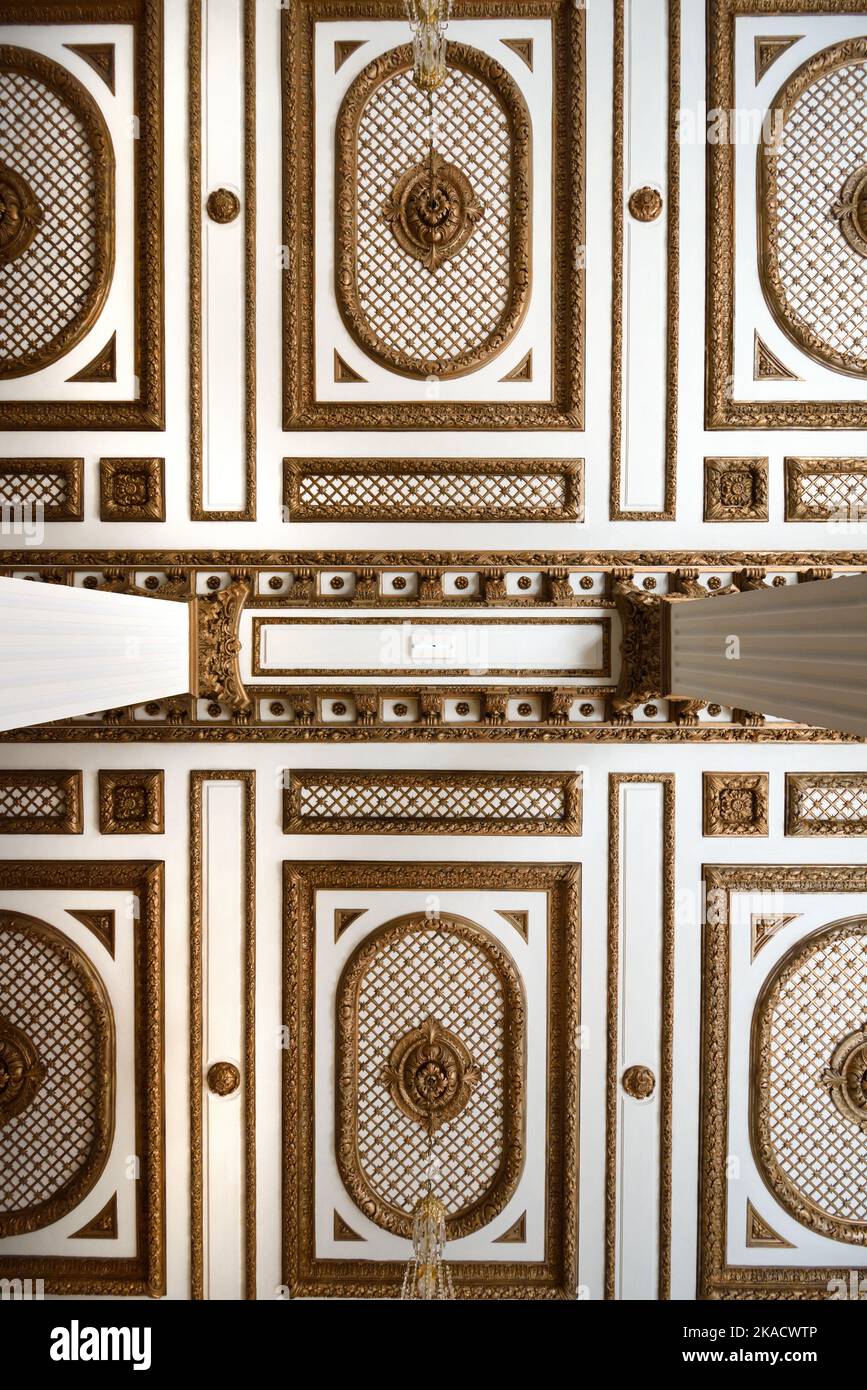 Decorative Neoclassical Ceiling (1930) inside the Auberge des Dauphins ...