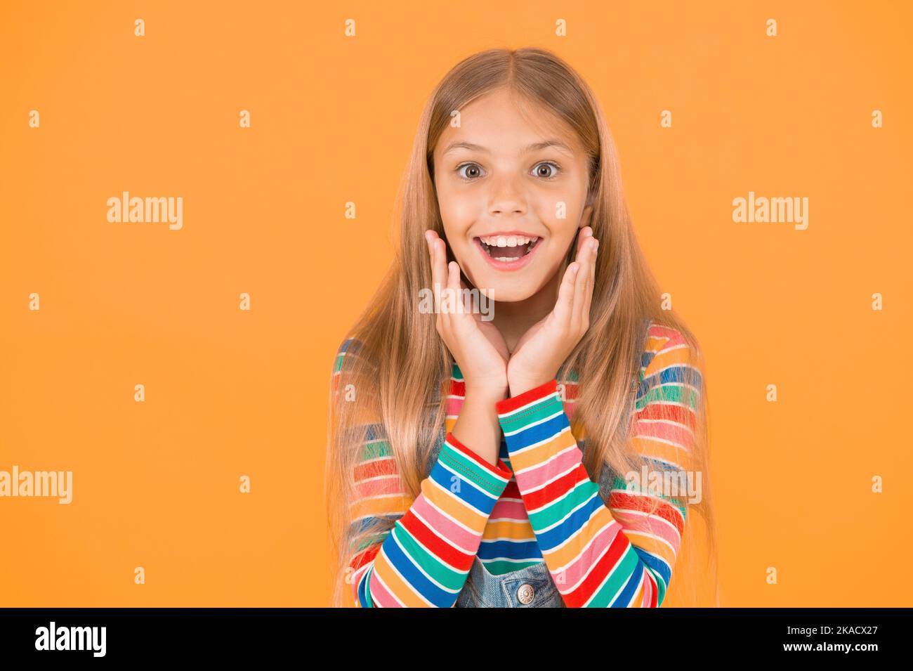 childhood happiness. surprised hipster girl. optimist concept. small ...