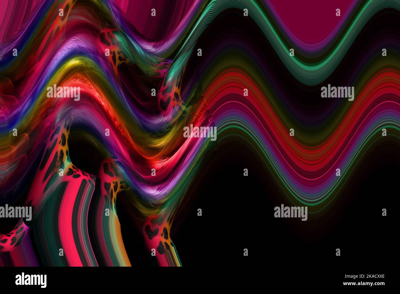 Colorful patterns fractal.Psychedelic fractal,texture of brush strokes ...