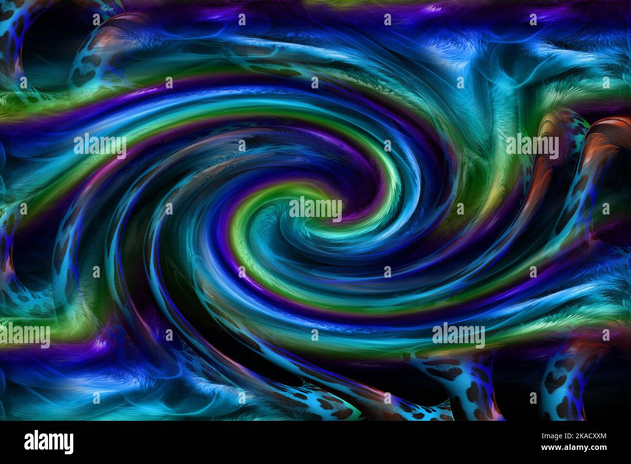 Colorful patterns fractal.Psychedelic fractal,texture of brush strokes ...