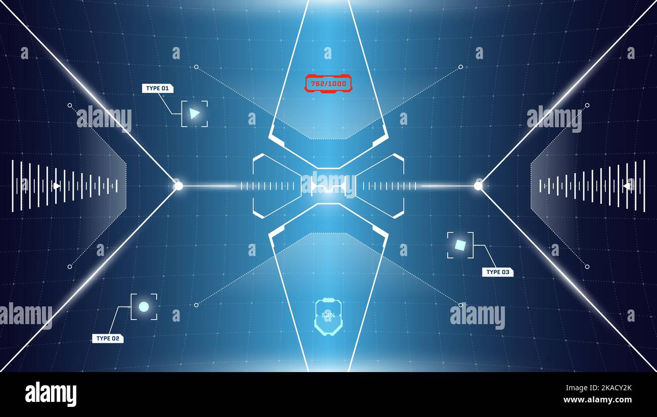 VR HUD digital futuristic interface cyberpunk screen. Sci-fi virtual ...