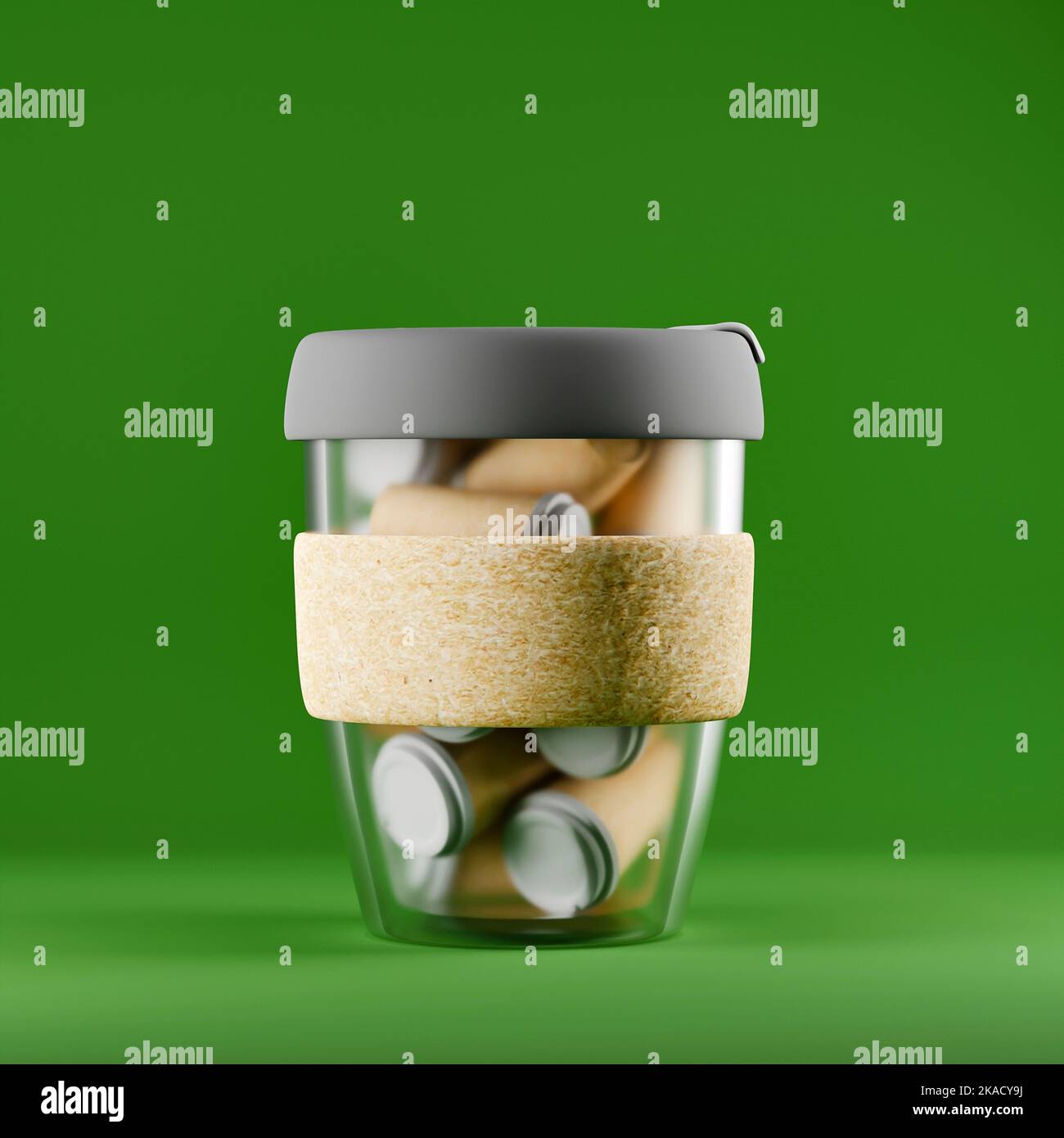 Glass eco cup - conscious consumption symbol. Sustainable lifestyle ...