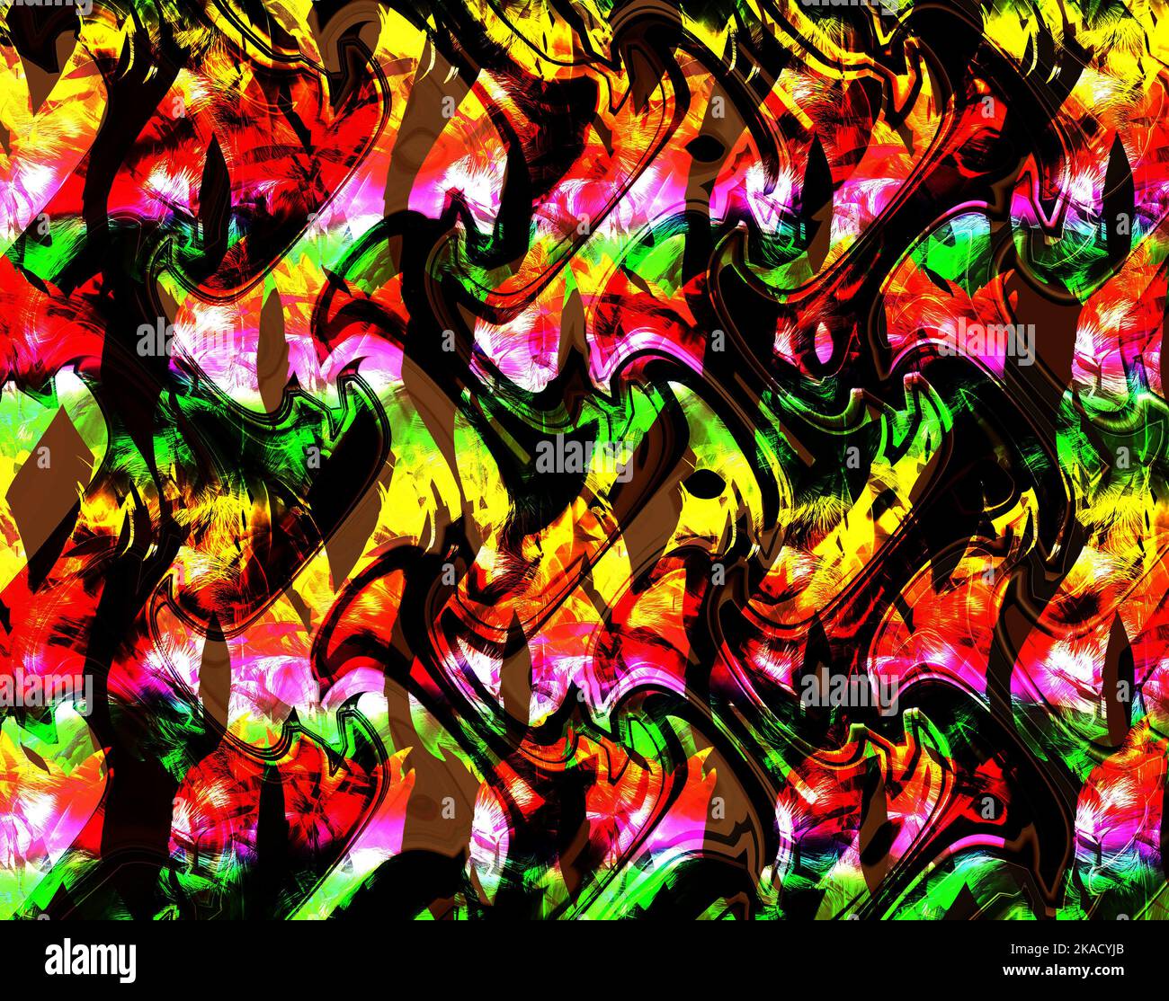 Colorful patterns fractal.Psychedelic fractal,texture of brush strokes ...