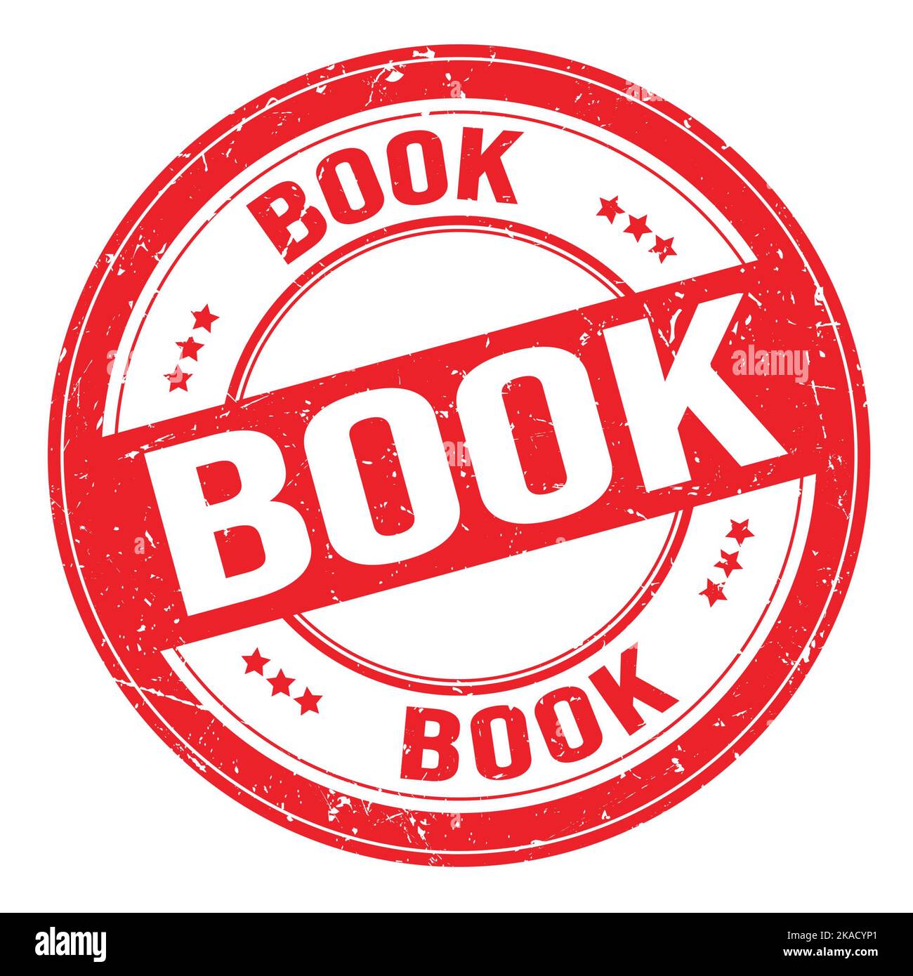 BOOK text written on red round grungy stamp sign Stock Photo - Alamy