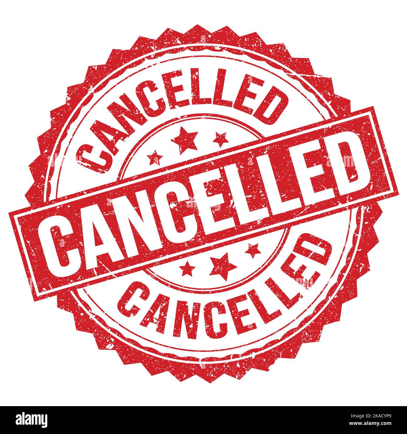 CANCELLED text written on red round stamp sign Stock Photo - Alamy