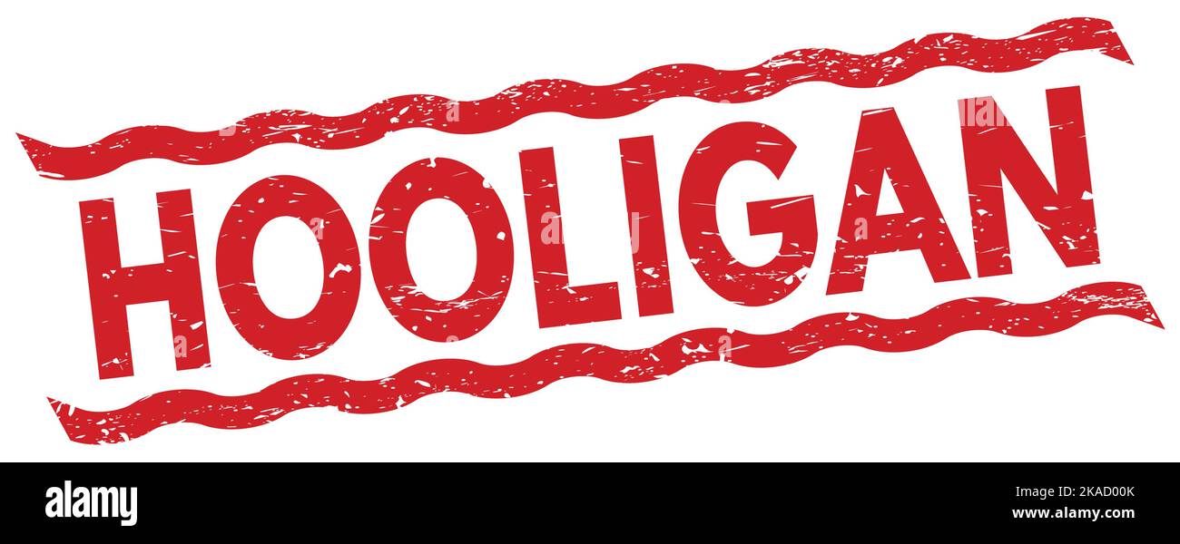 HOOLIGAN text written on red lines stamp sign Stock Photo - Alamy