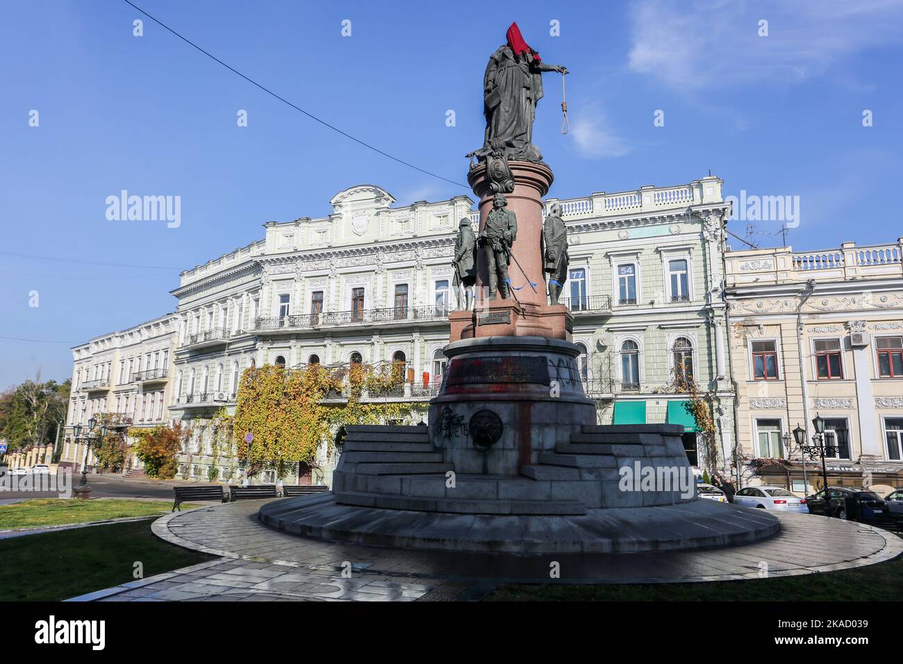Odessa, Ukraine. 02nd Nov, 2022. Monument to the founders of Odessa - a ...