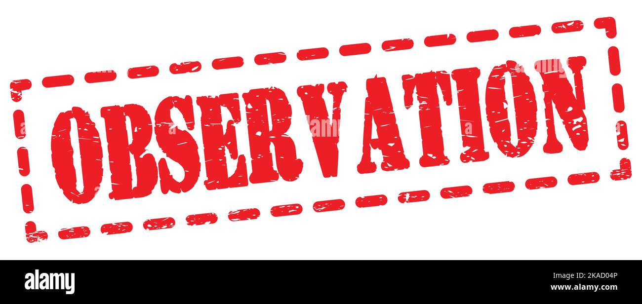 OBSERVATION text written on red dash stamp sign Stock Photo - Alamy