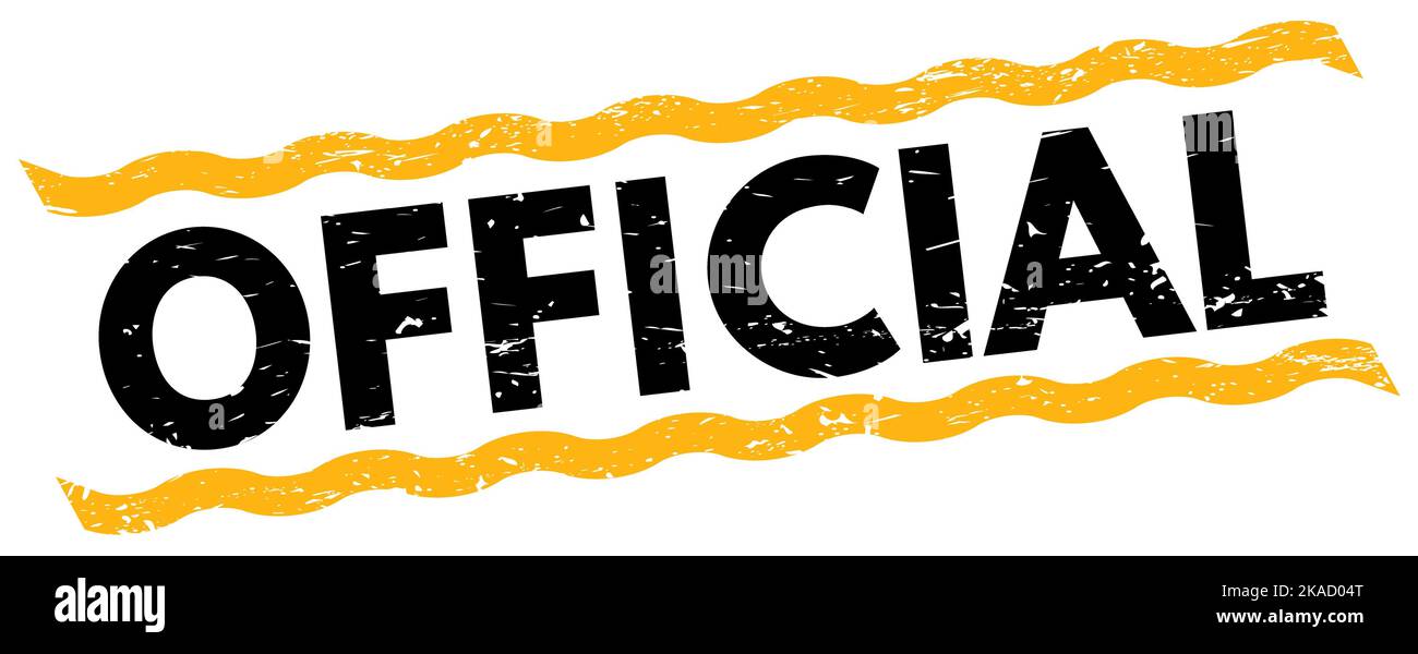 OFFICIAL text written on yellow-black lines stamp sign Stock Photo - Alamy