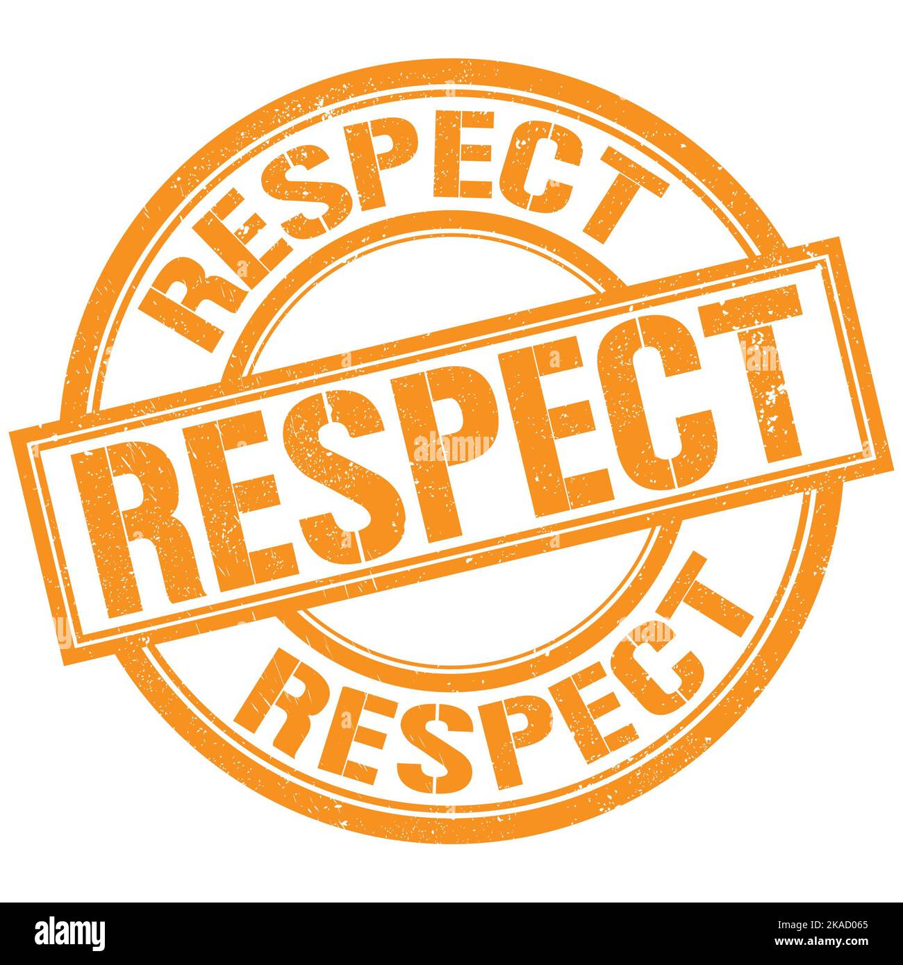 RESPECT text written word on orange round stamp sign Stock Photo - Alamy
