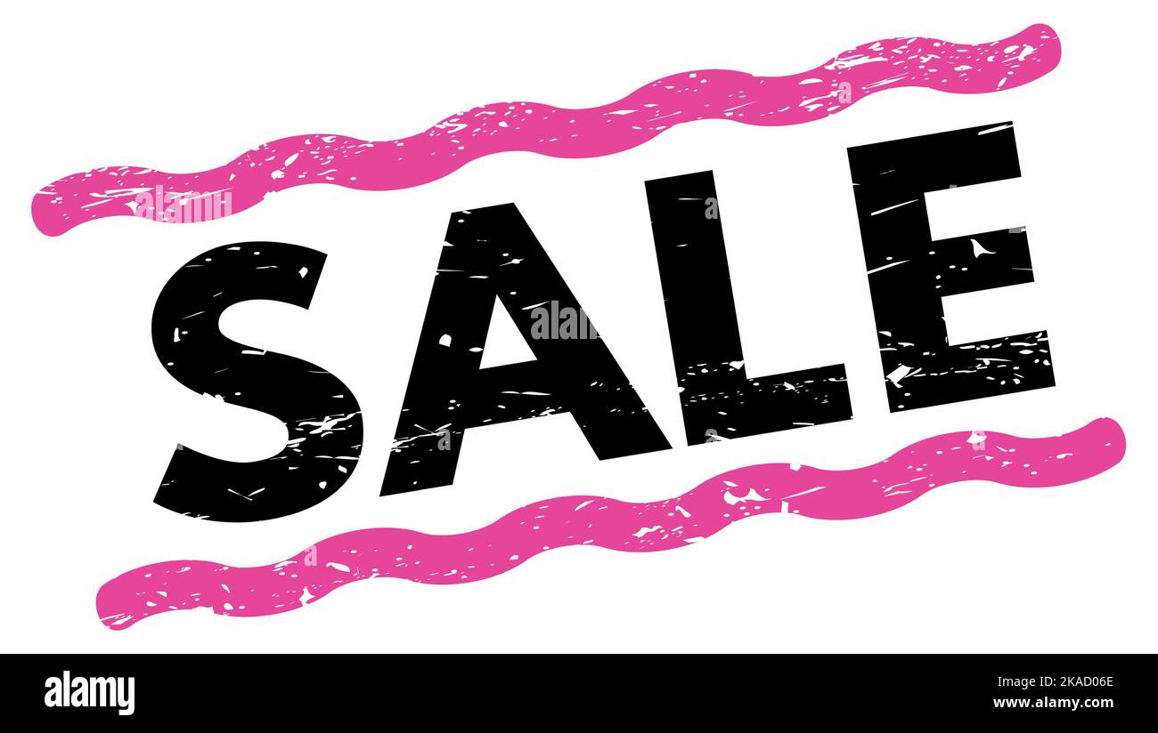 SALE text written on pink-black lines stamp sign Stock Photo - Alamy