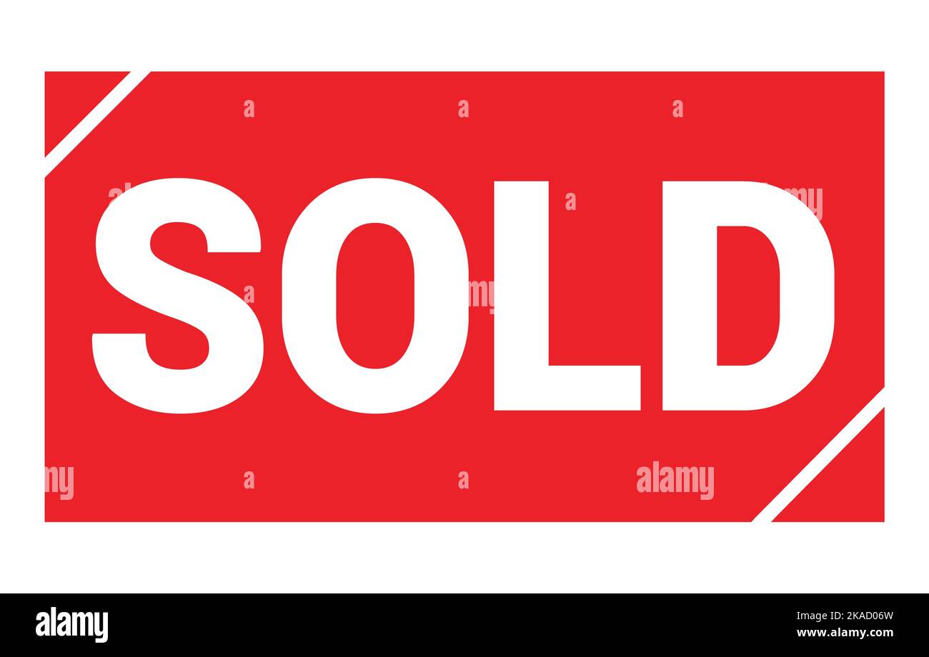SOLD text written on red rectangle stamp sign Stock Photo - Alamy