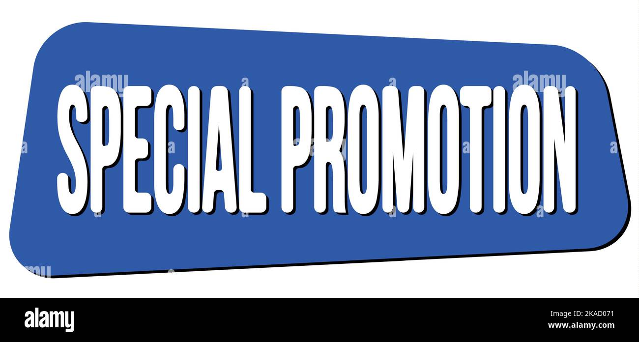 SPECIAL PROMOTION text written on blue trapeze stamp sign Stock Photo ...