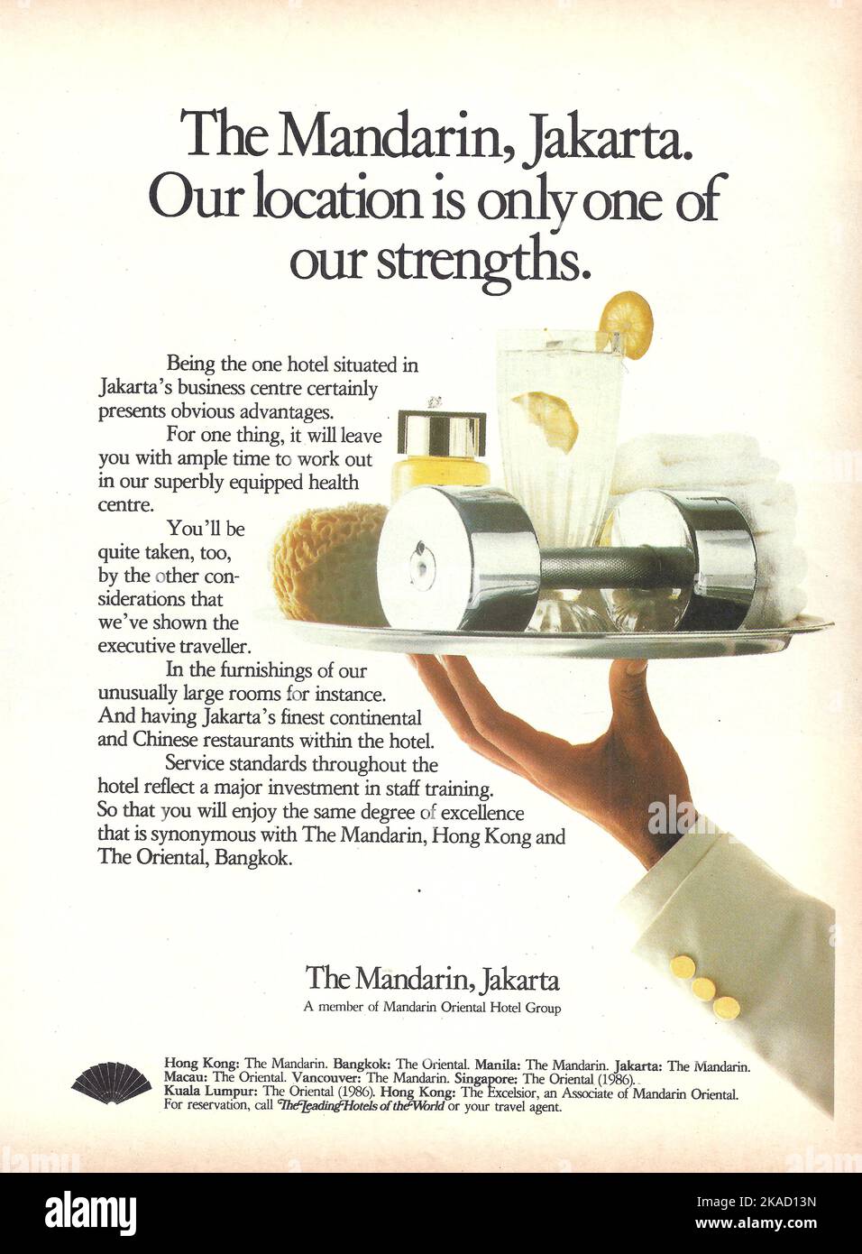 The Mandarin Hotels The Mandarin Hotel advert paper advertisement Stock ...