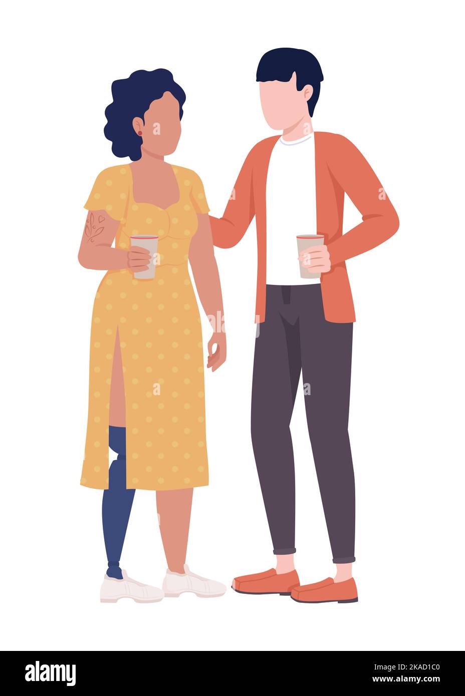 Couple drinking coffee characters animation Stock Vector Images - Alamy