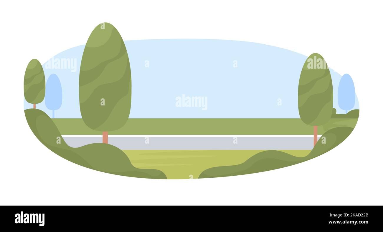 Roadway 2d Vector Isolated Illustration Stock Vector Image And Art Alamy