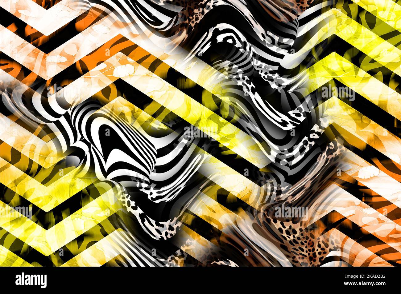 Colorful patterns fractal.Psychedelic fractal,texture of brush strokes ...