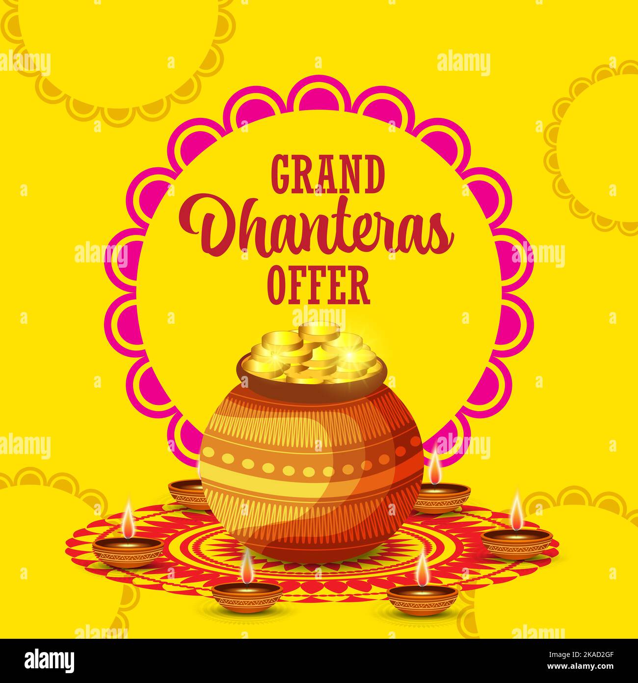 Vector illustration of celebration background indian dhanteras diwali ...