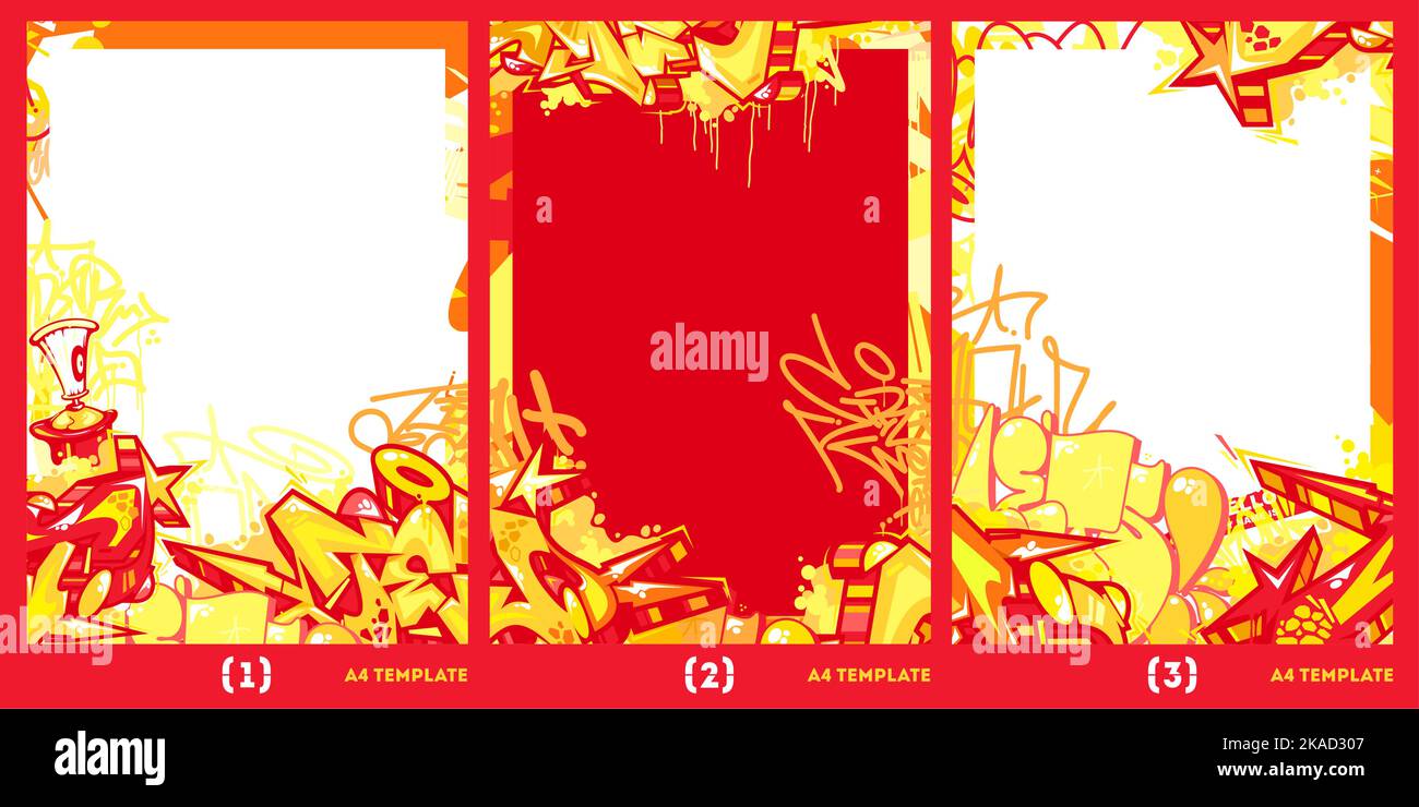 Cool Colorful Abstract Urban Graffiti Style A4 Poster Vector ...