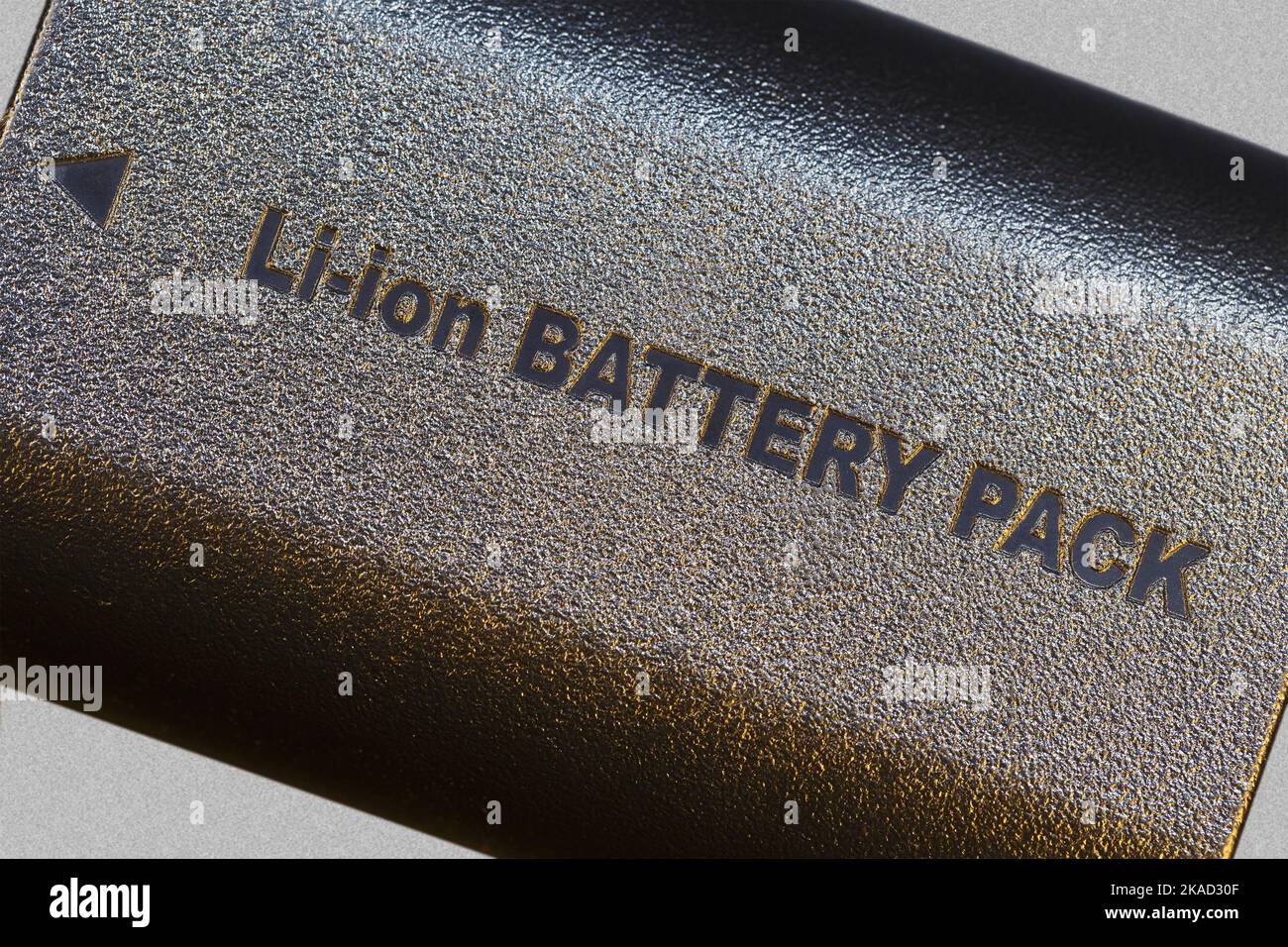 Lithium-ion battery pack in a compact package. Closeup with colored ...