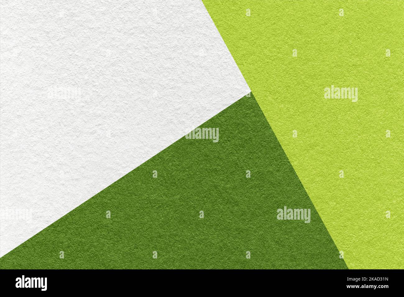 Texture of craft white, green and dark olive shade color paper ...