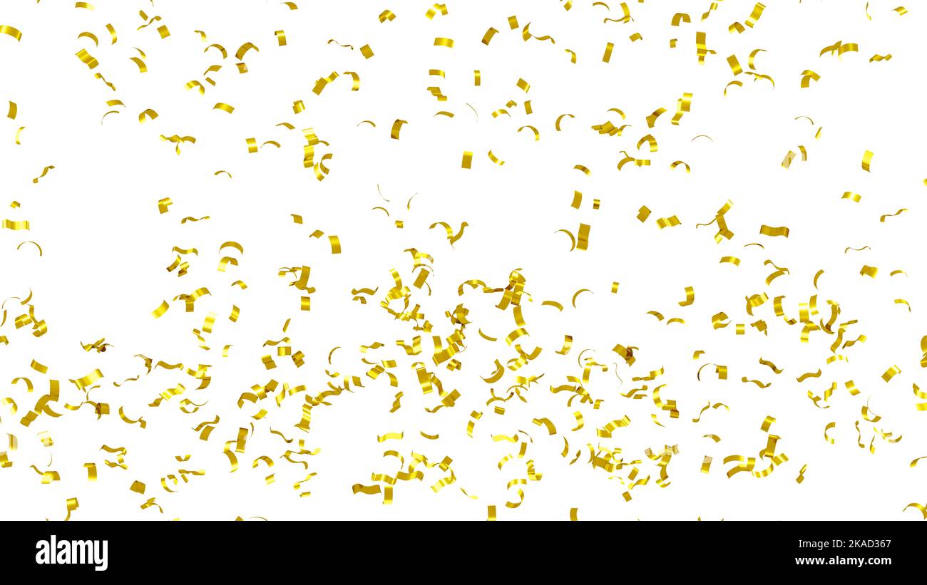 Many of golden confetti falling, 3d render, 3d illustration Stock Photo ...