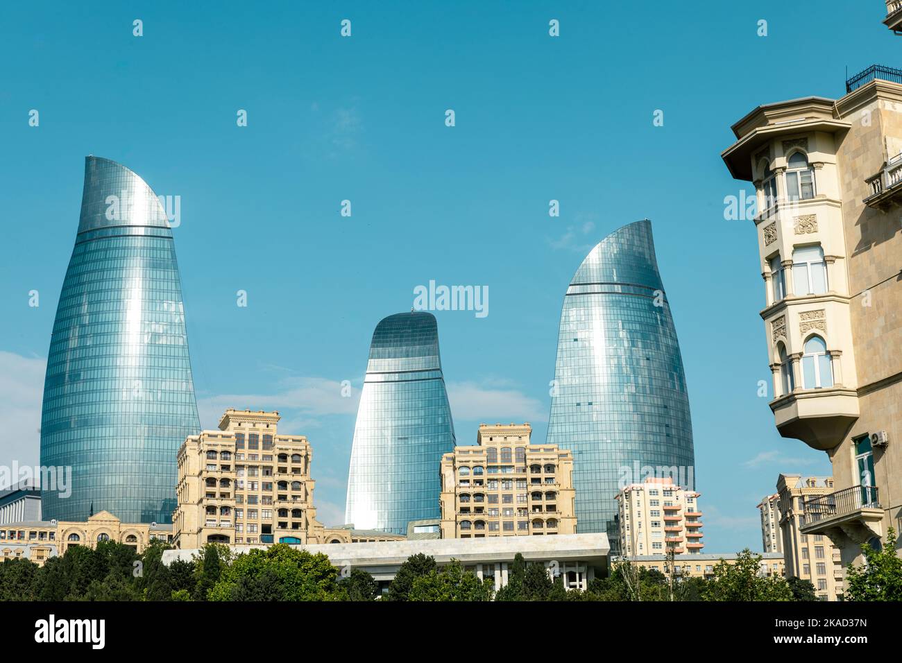 Baku Flame Towers is the tallest skyscraper in Baku, Azerbaijan ...