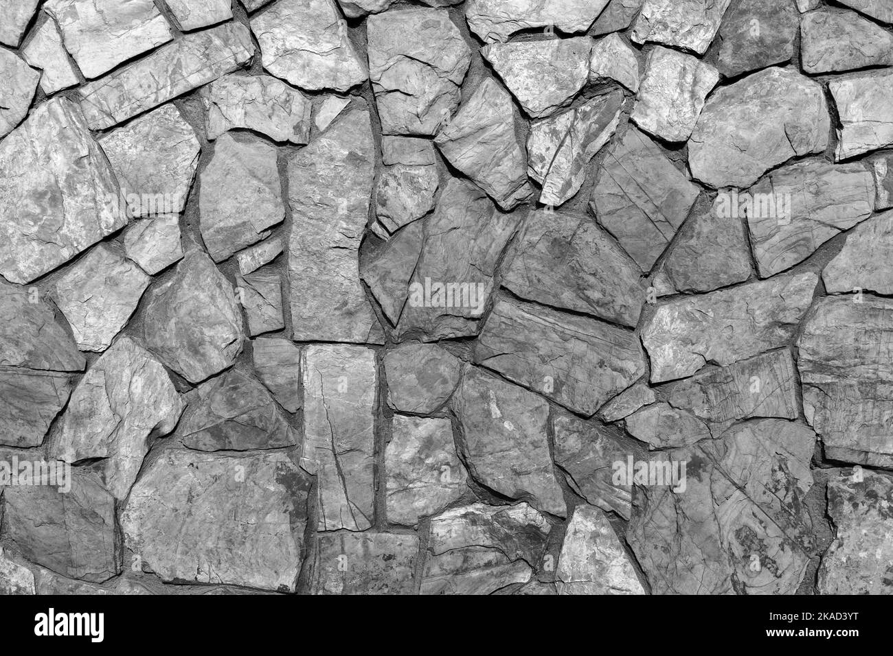 Mosaic gray stone wall pattern, frontal background photo texture Stock ...