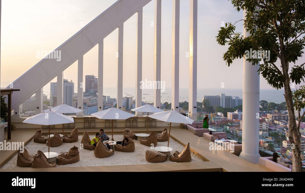 Arbour hotel Pattaya Thailand November 2022. Rooftop bar with beach ...
