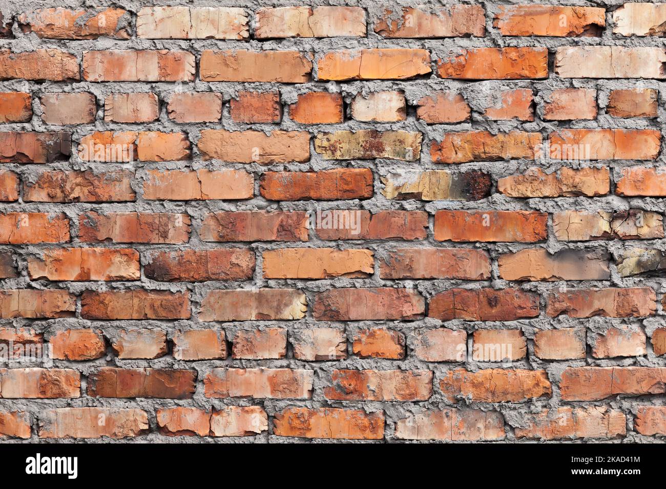 Old rough red brick wall, background photo texture Stock Photo - Alamy