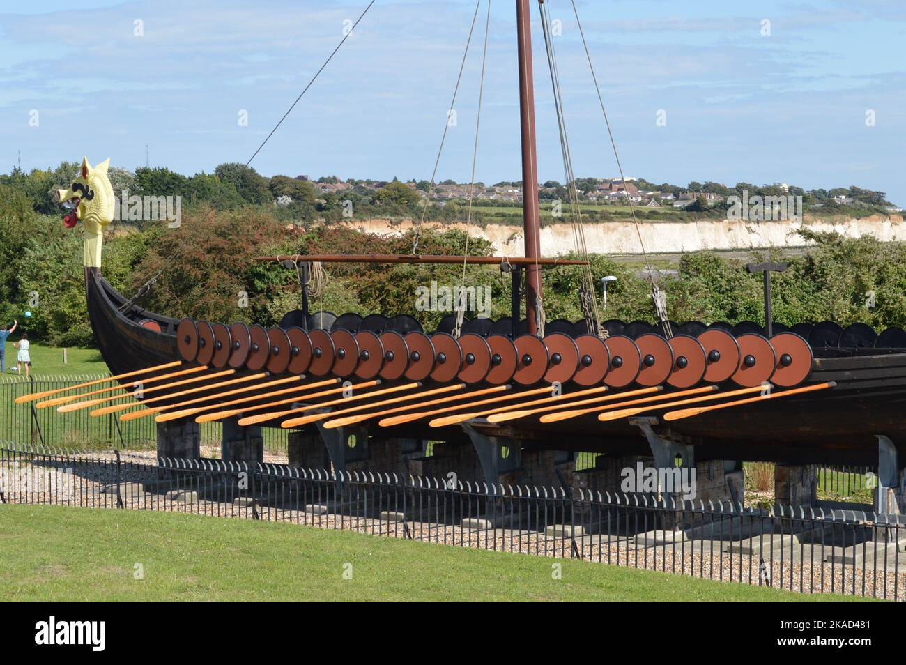 Viking ship at Pegwell Bay, England Stock Photo - Alamy