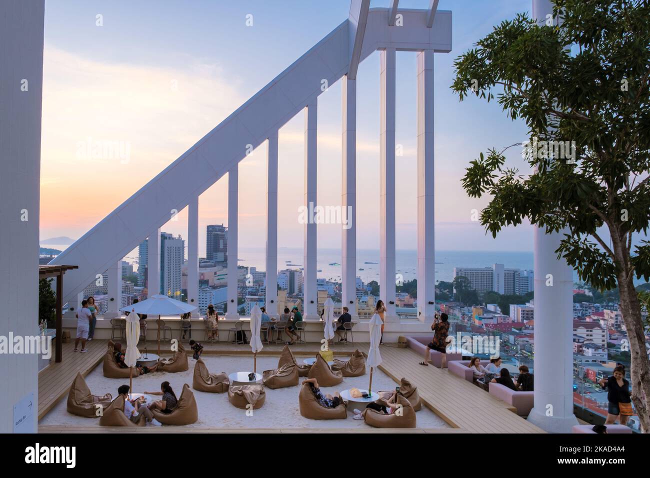 Arbour hotel Pattaya Thailand November 2022. Rooftop bar with beach ...