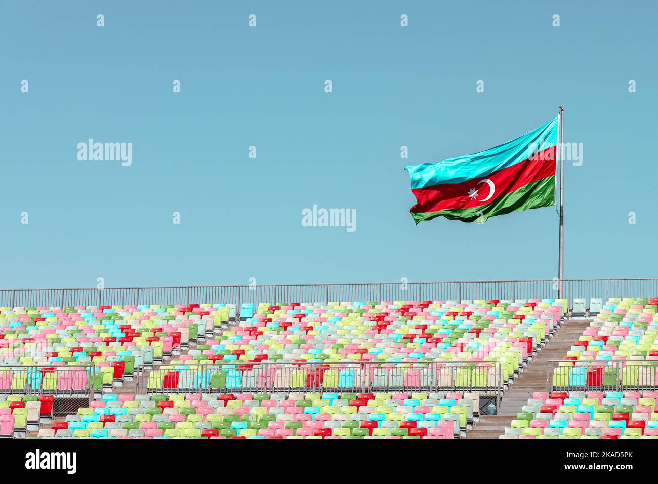 Azerbaijan Flag. The national flag of Azerbaijan. Horizontal tricolour ...