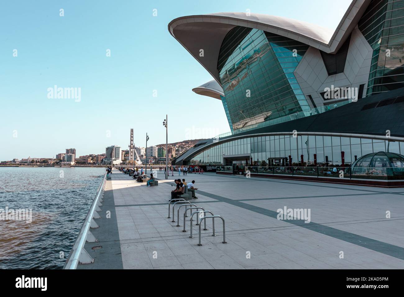 Shopping center Deniz mall on the Baku Boulevard, Azerbaijan Stock ...