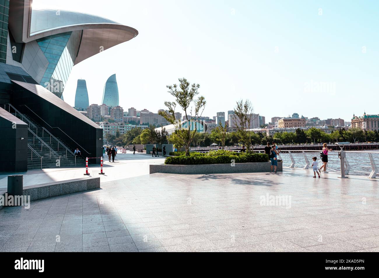 Shopping center Deniz mall on the Baku Boulevard, Azerbaijan Stock ...