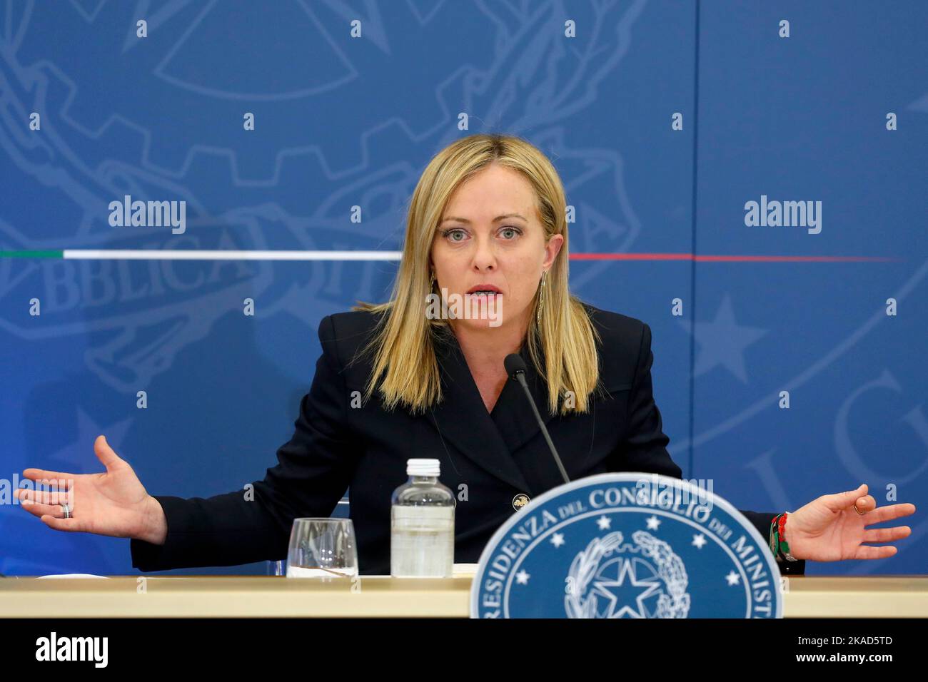 Italy, Rome, October 31, 2022 :The new Prime Minister Giorgia Meloni ...