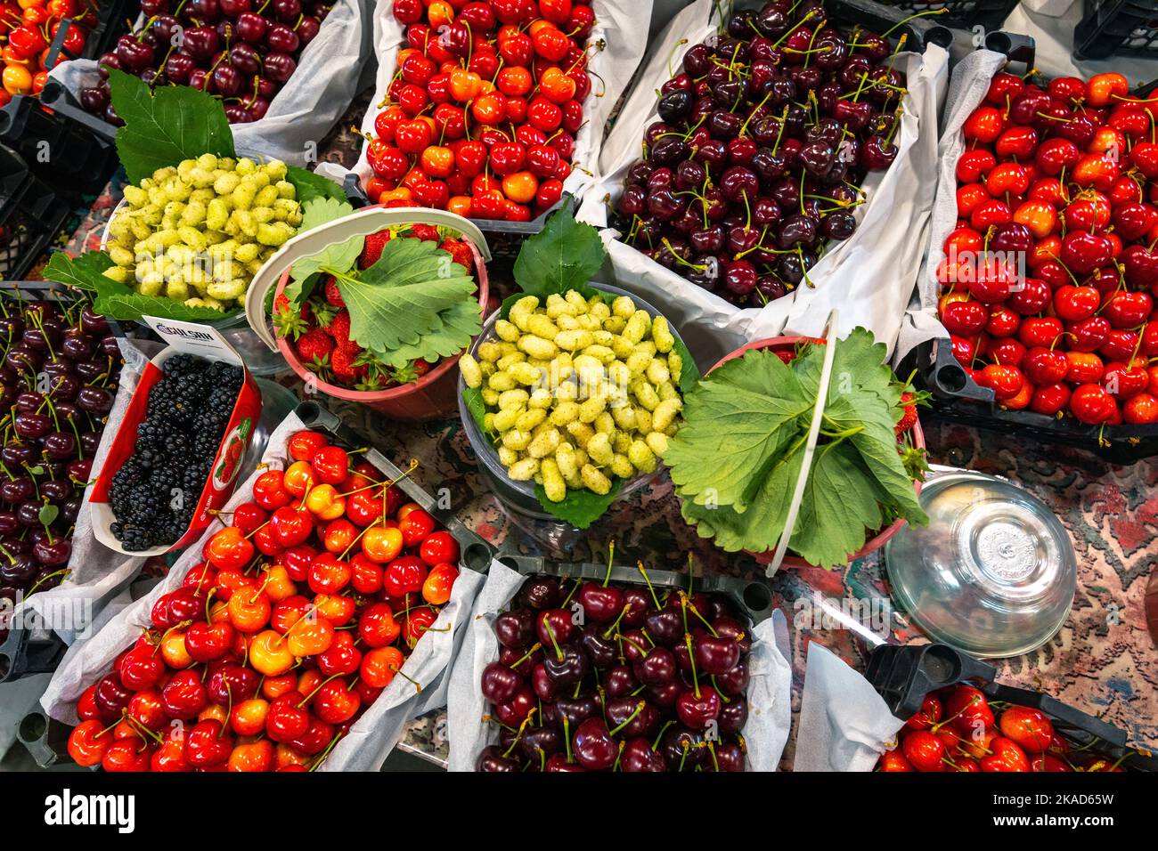 Green Market in Baku. Fresh fruit and vegetables at a traditional food ...