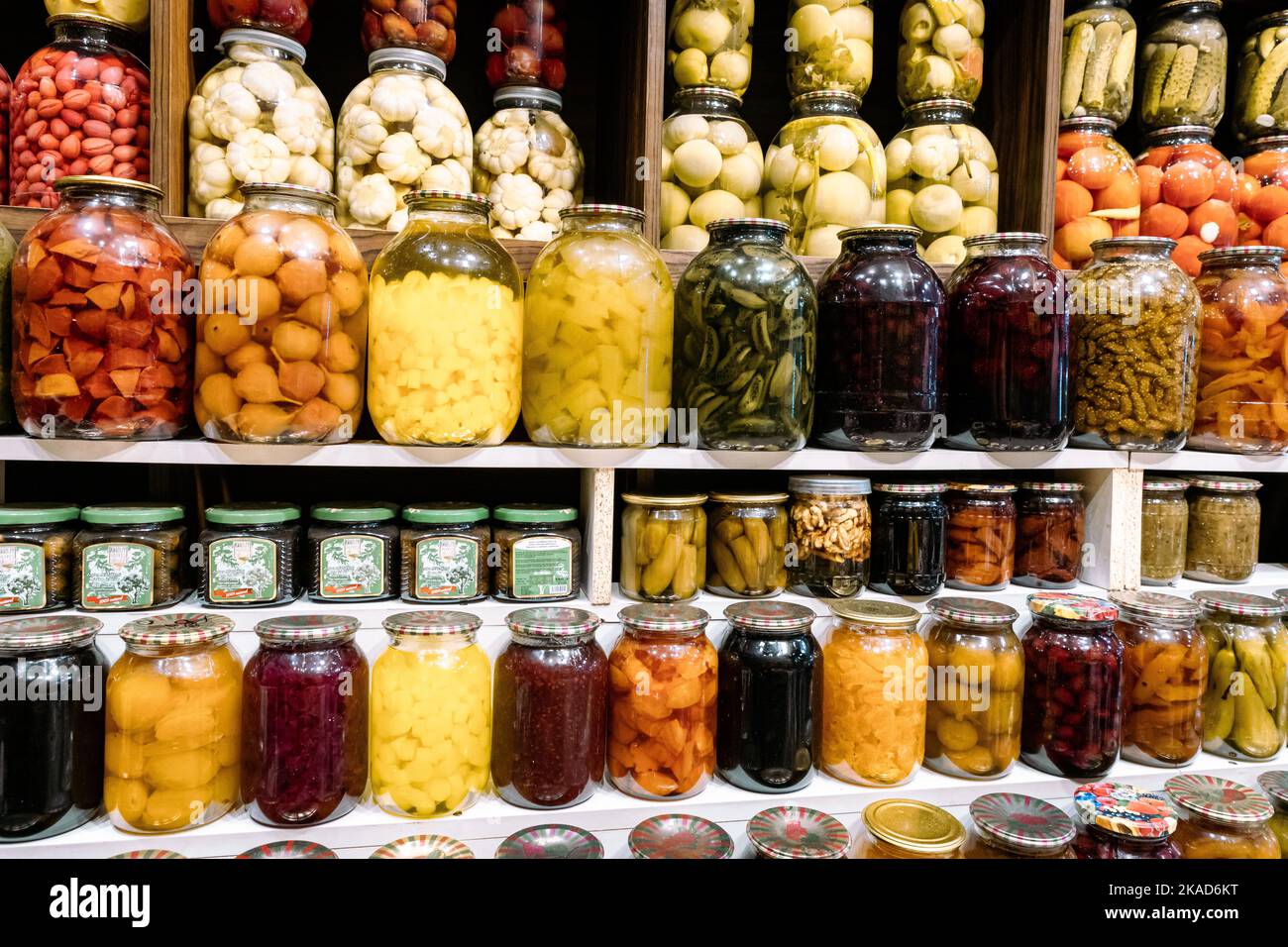 Green Market in Baku. Fresh fruit and vegetables at a traditional food ...