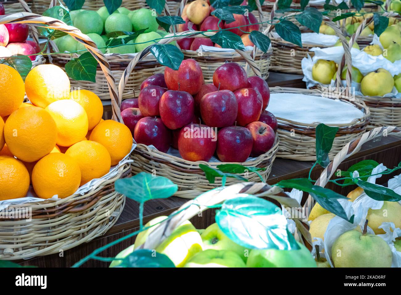 Green Market in Baku. Fresh fruit and vegetables at a traditional food ...